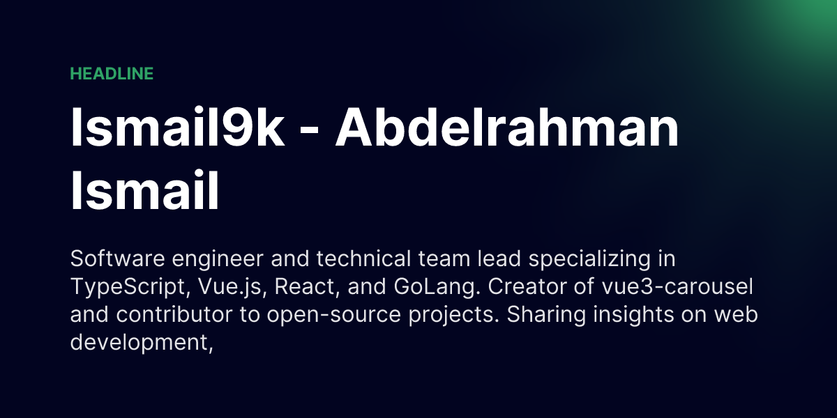 Ismail9k - Abdelrahman Ismail